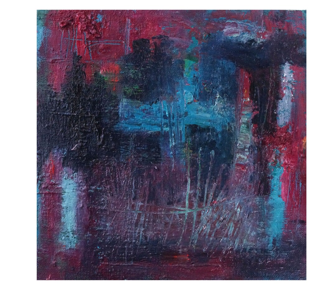 Original Abstract Art, Oil on Canvas, Abstract Art, 8 X 8 X 1 Inches ...