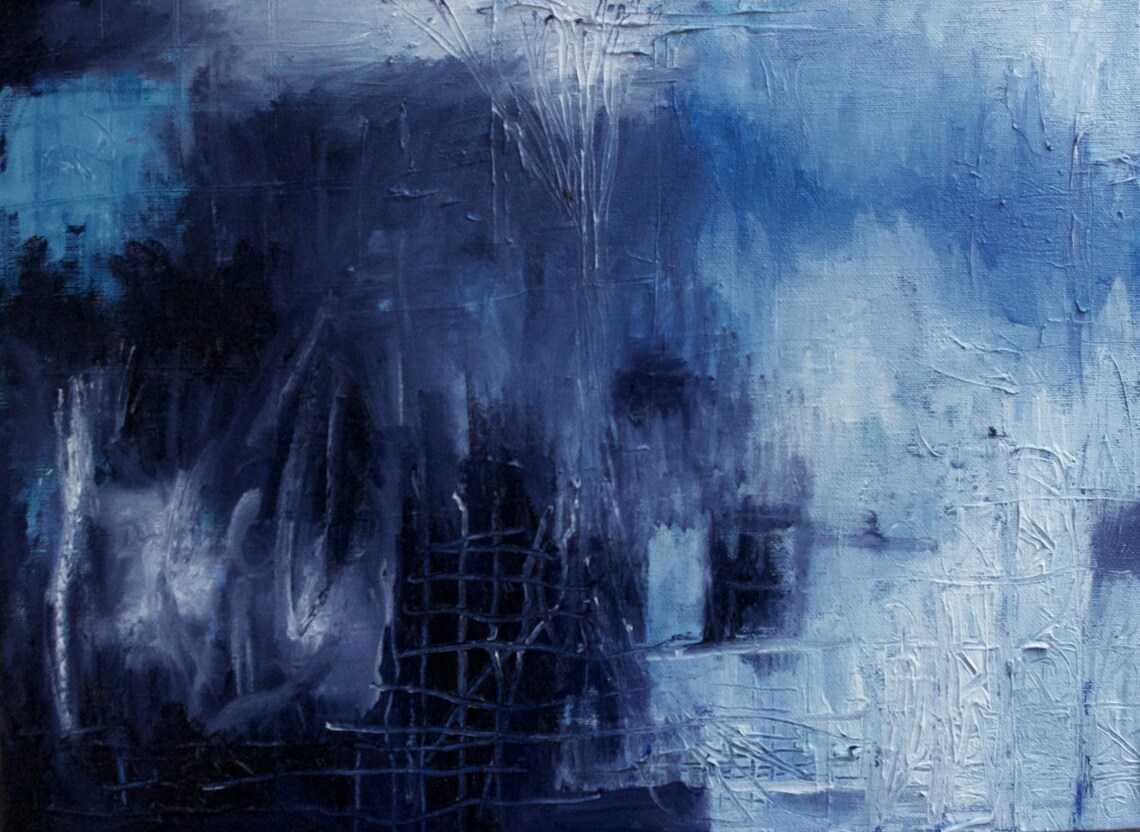 Abstract Painting, Abstract Art, Indigo Painting, Original Painting ...