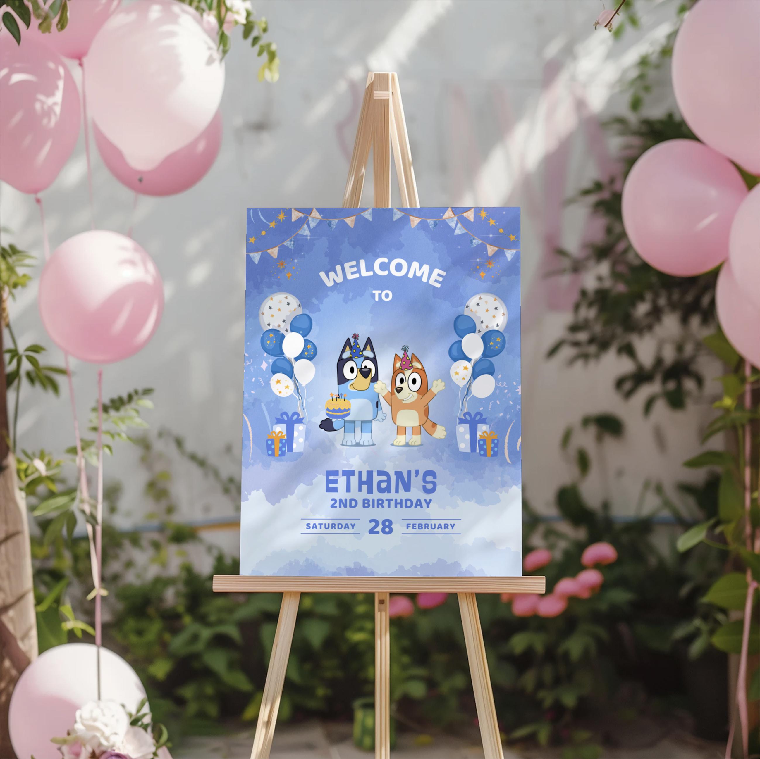 Bluey Welcome Sign Birthday, Bluey Birthday Party, Girl Boy Birthday ...