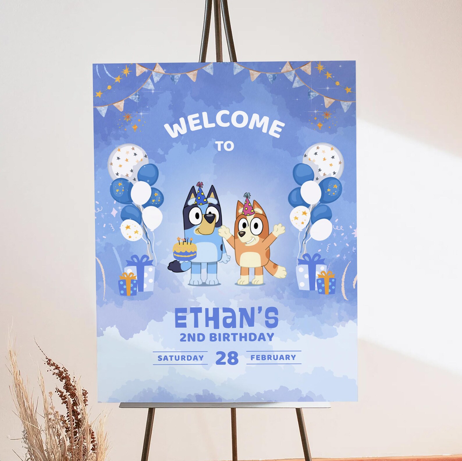 Bluey Welcome Sign Birthday, Bluey Birthday Party, Girl Boy Birthday ...