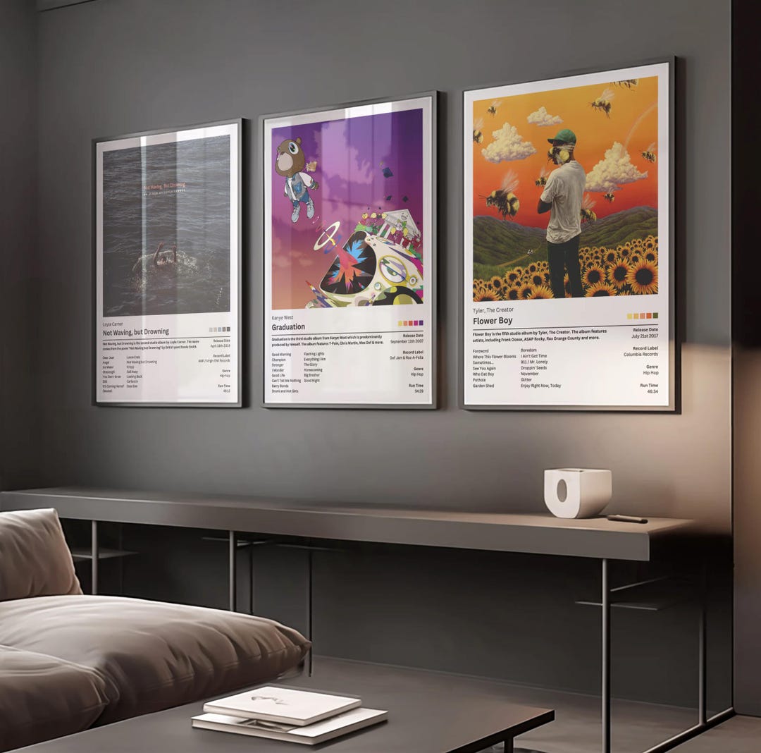 Album Poster Template Set. Wall Art Home Decor. Music Gift Album. 4 ...