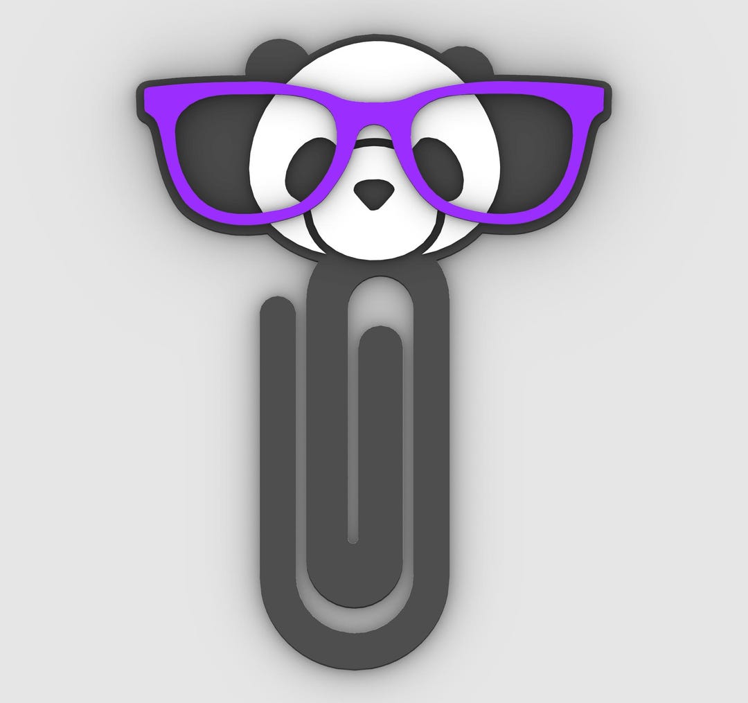 Paperclip - Panda Bear With Glasses - STL File for 3D Printer, 3D ...