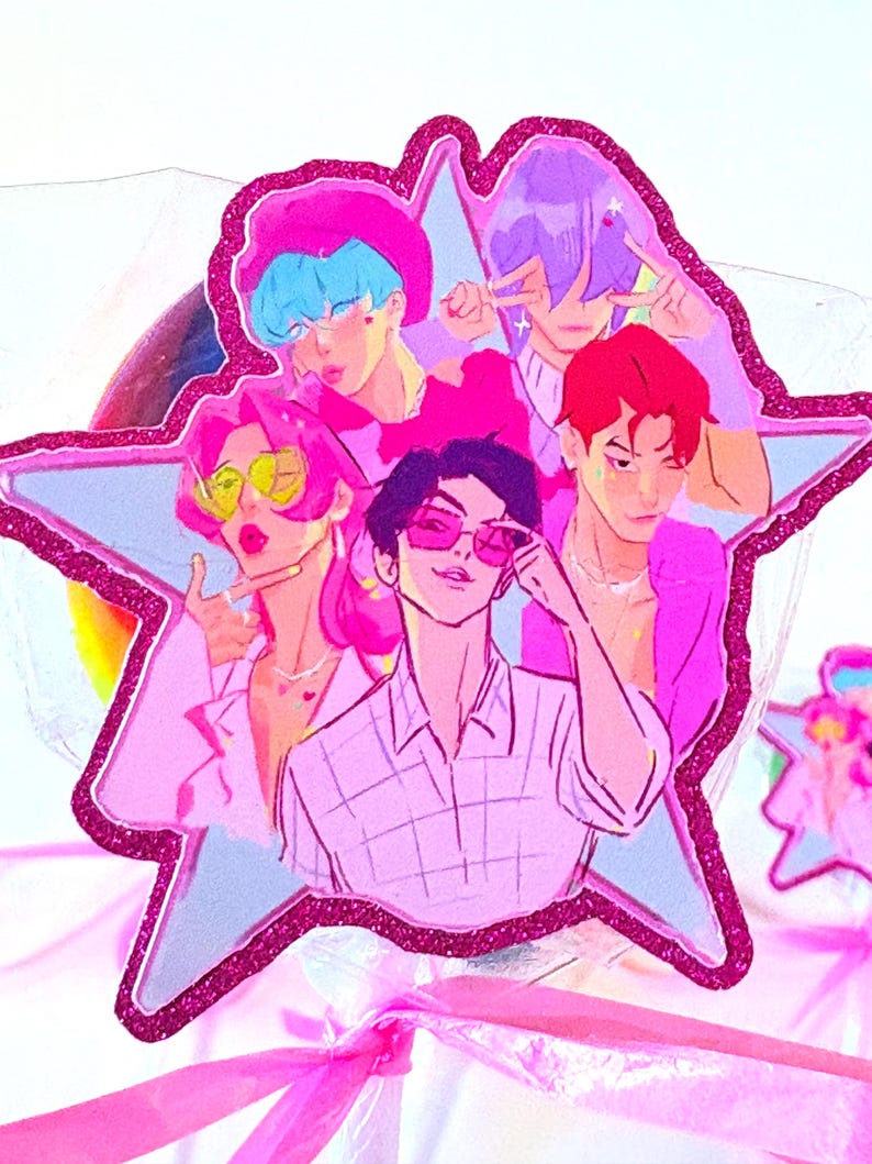 KPOP Themed Lollipop Sets of 6, Made to Order Party Supplies, Loot Bag ...