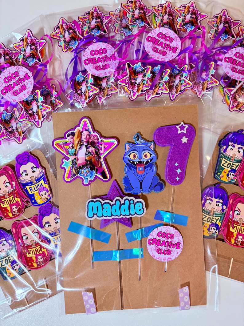 KPOP Themed Lollipop Sets of 6, Made to Order Party Supplies, Loot Bag ...