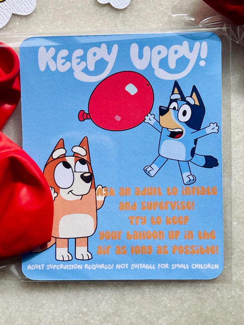 Bluey Keepy Uppy Party Favors: Balloon Game Prizes - Etsy Australia