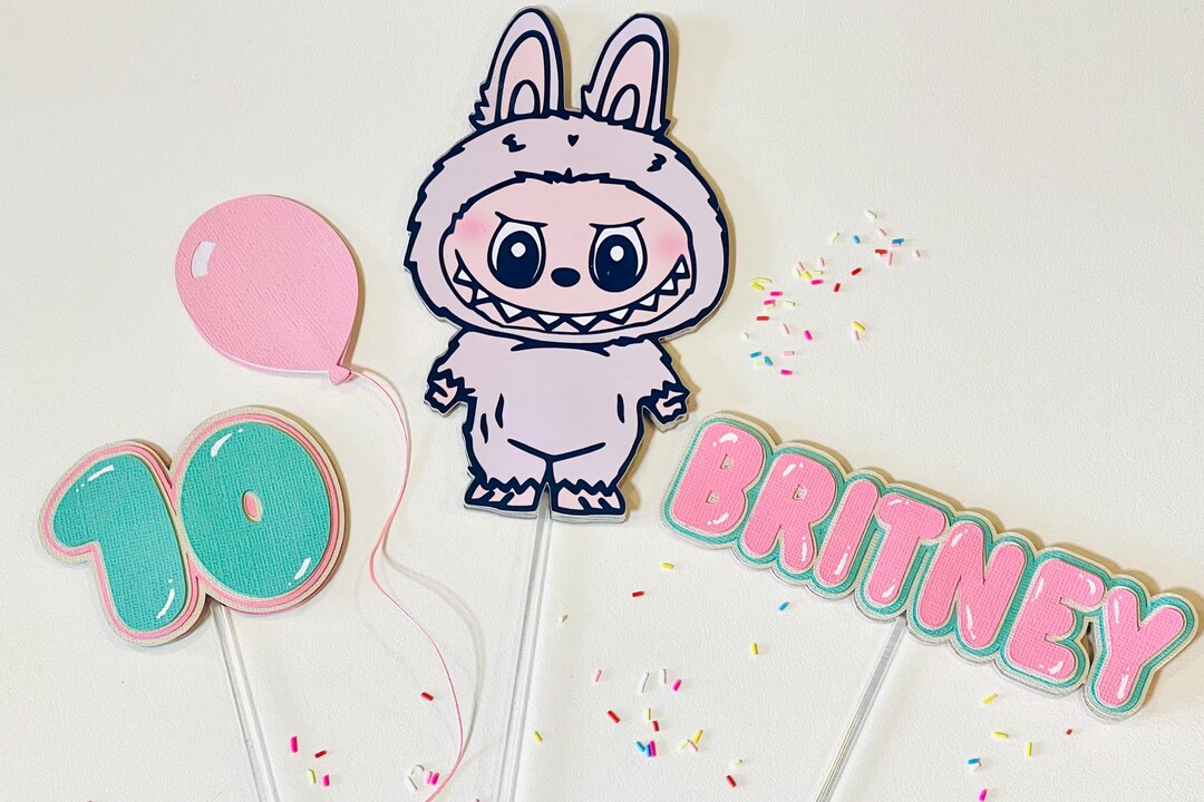 Labubu Custom Cake Topper Set, Personalised Birthday, Cute, Girls ...