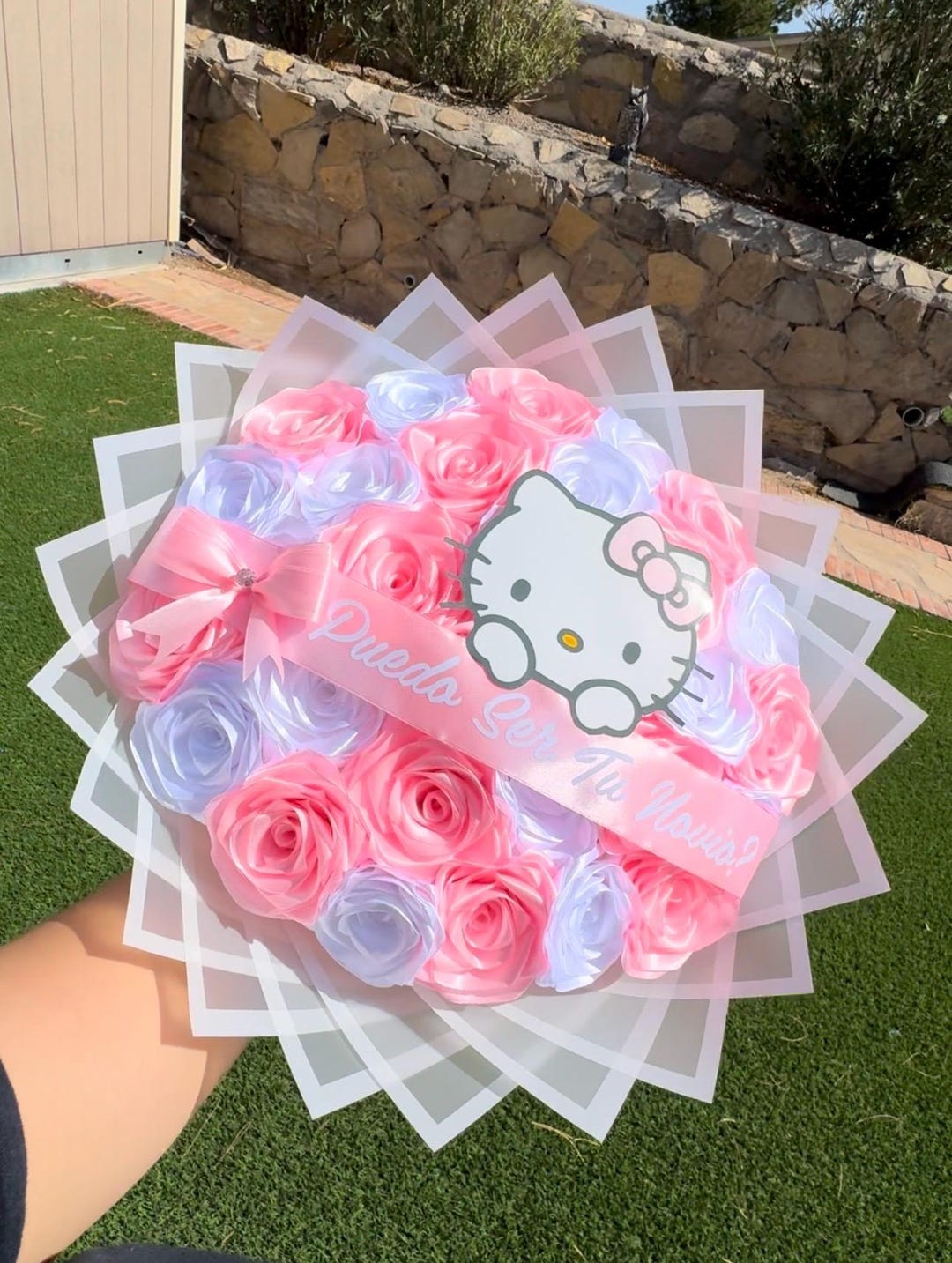 Hello Kitty Bouquet, Eternal Roses, Sunflowers, Birthday Gift, Fake ...