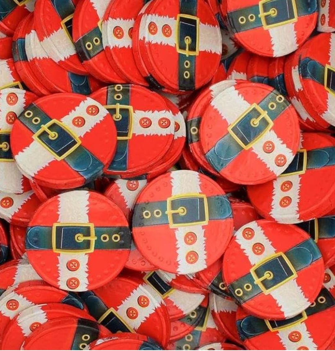 Christmas Chocolate Santa Coins X 15 Coins in a Christmas Bag - Etsy