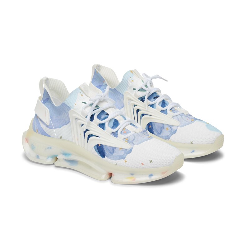 Stylish Watercolor Blue Athletic Sneakers Lightweight & Comfortable ...