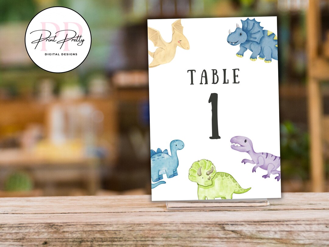 Dinosaur Table Number Cards - Printable Download Stands - Babies ...
