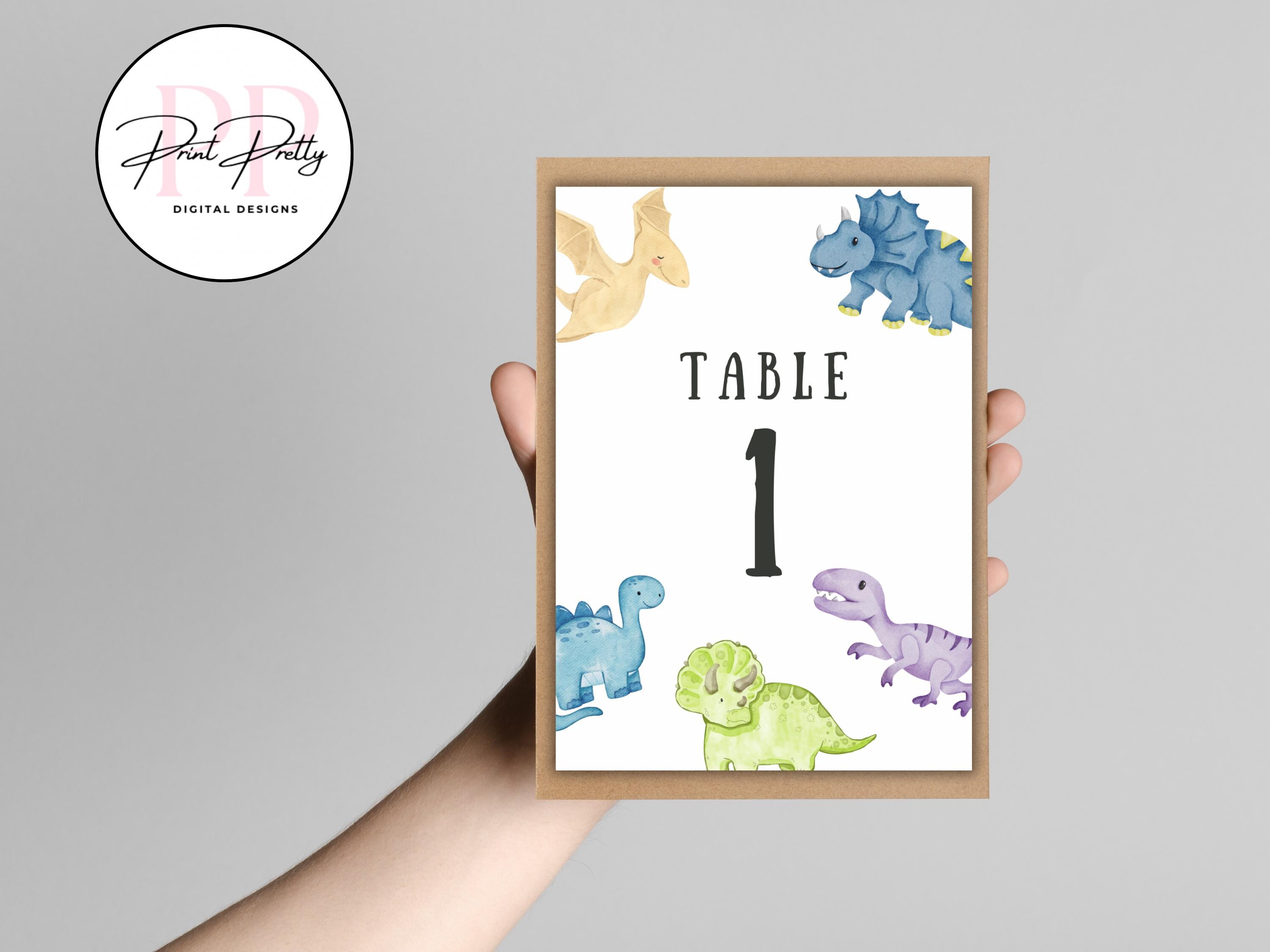 Dinosaur Table Number Cards - Printable Download Stands - Babies ...
