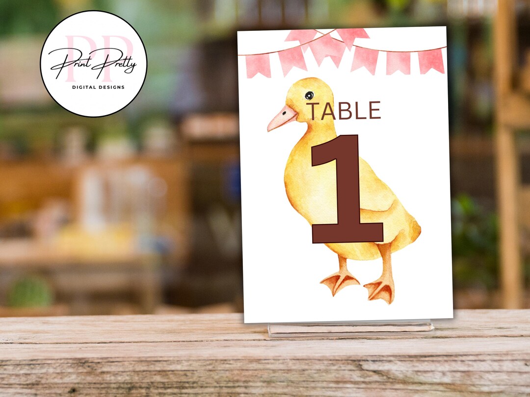 Farm Animals Table Number Cards - Printable Download Stands - Barn Yard ...
