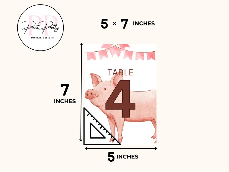Farm Animals Table Number Cards - Printable Download Stands - Barn Yard ...