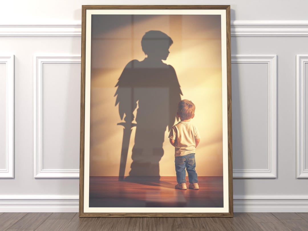 Guardian Angel Poster: Child's Room Decor, Divine Protection Art - Etsy