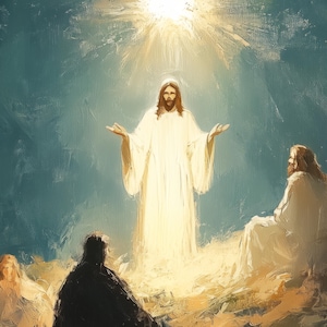 Blessed Are the Poor in Spirit, Jesus Sermon on Mount Beatitudes Art ...