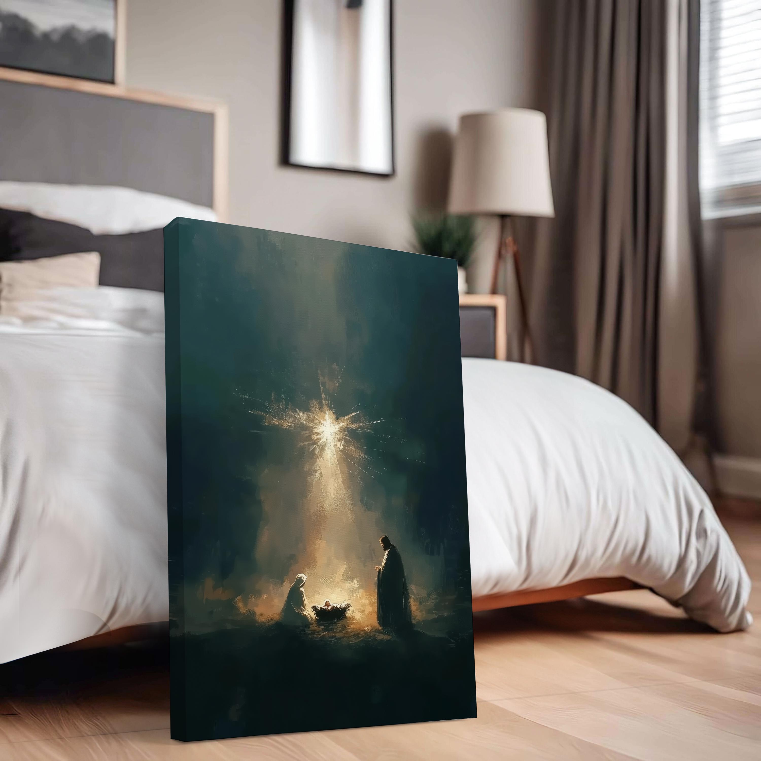 Nativity Scene Canvas Print: Impressionistic Christmas Religious Art - Etsy