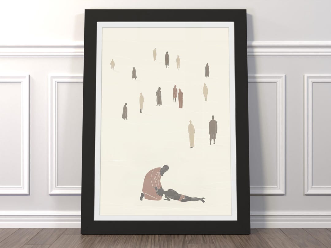 Modern Good Samaritan Poster, Christian Wall Art, Minimalist Bible ...