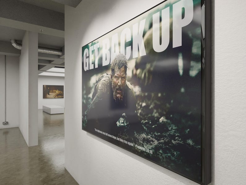Motivational Poster, Get Back up Art Print for Home Gym or Office ...