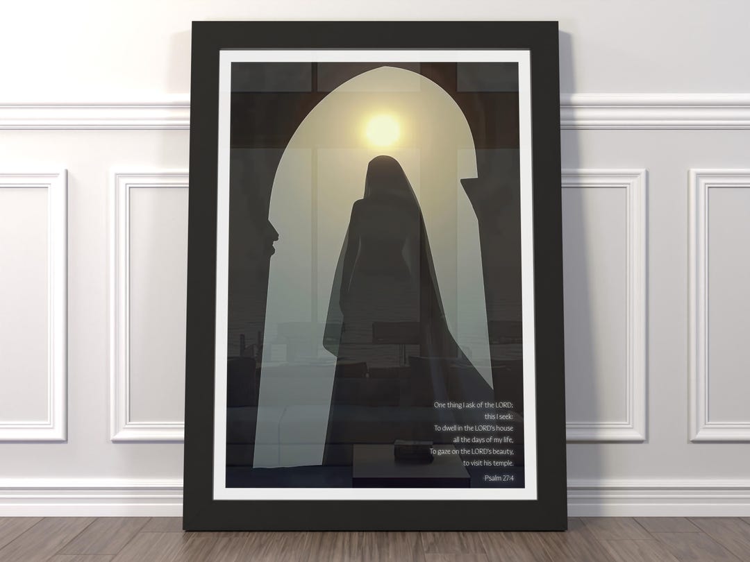 Inspirational Christian Art Poster, Psalm 27:4, Matte Vertical Poster ...