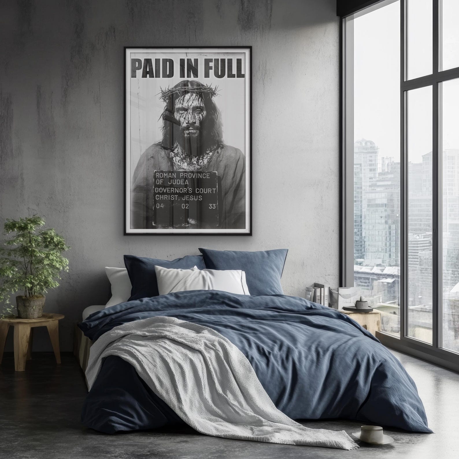 Edgy Jesus Portrait Print: Crown of Thorns, Christian Wall Art - Etsy
