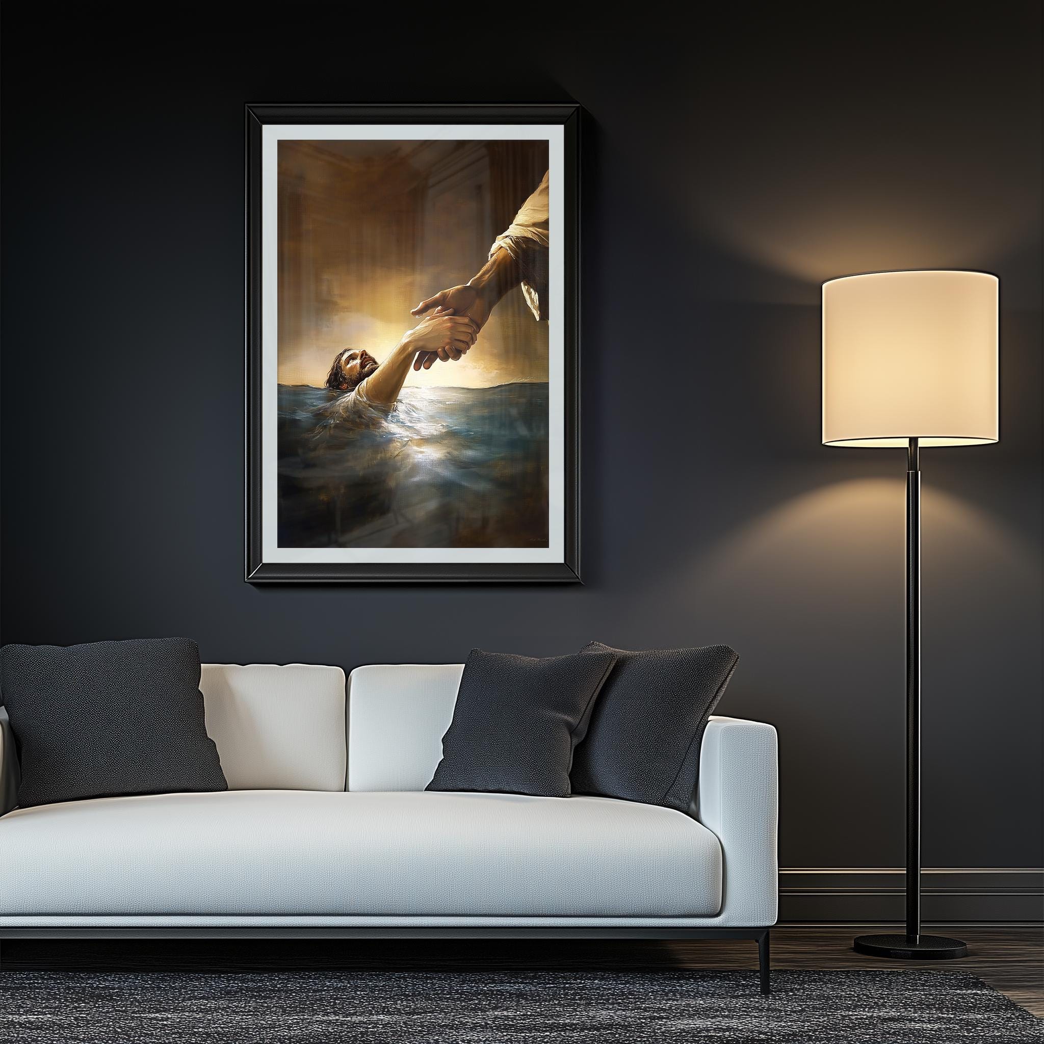 Jesus Saves Peter Art Print, Christian Bible Verse, Faith Over Fear - Etsy
