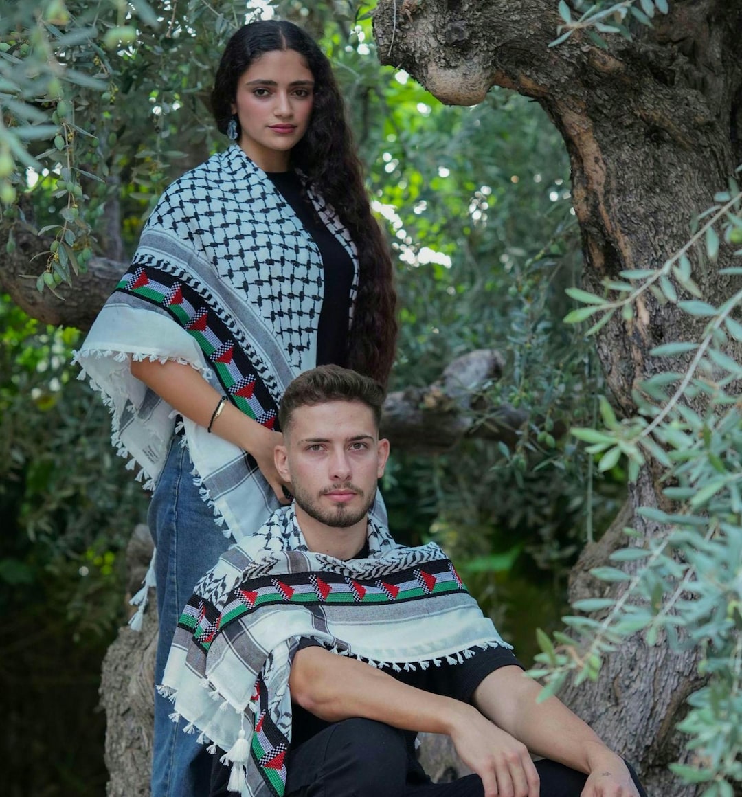 Original Classic Tatreez Kufiya From Palestine - Keffiyeh Scarf With ...