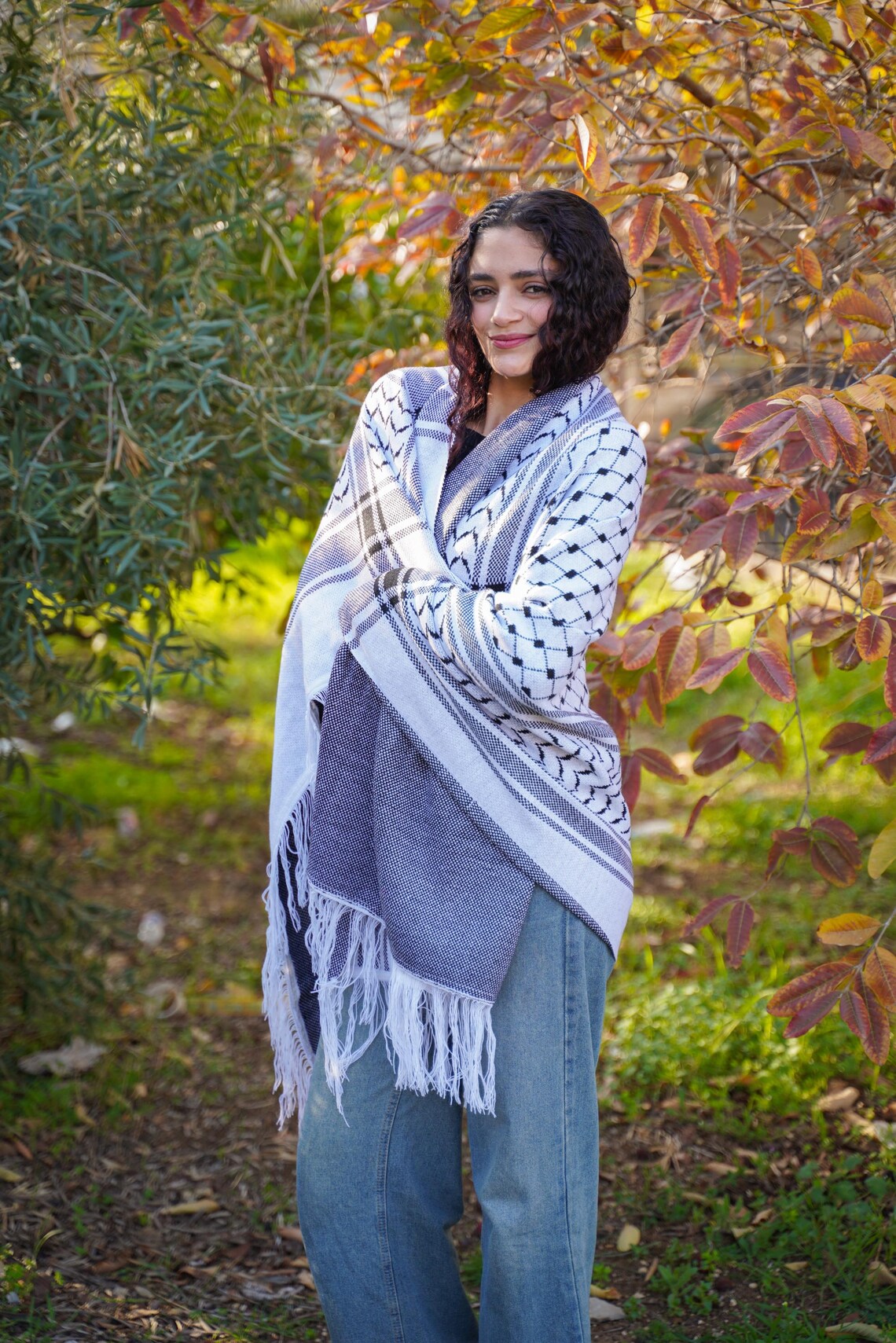 Original XL Kufiya Scarf From Palestine | Cuddly Soft, Handcrafted in ...
