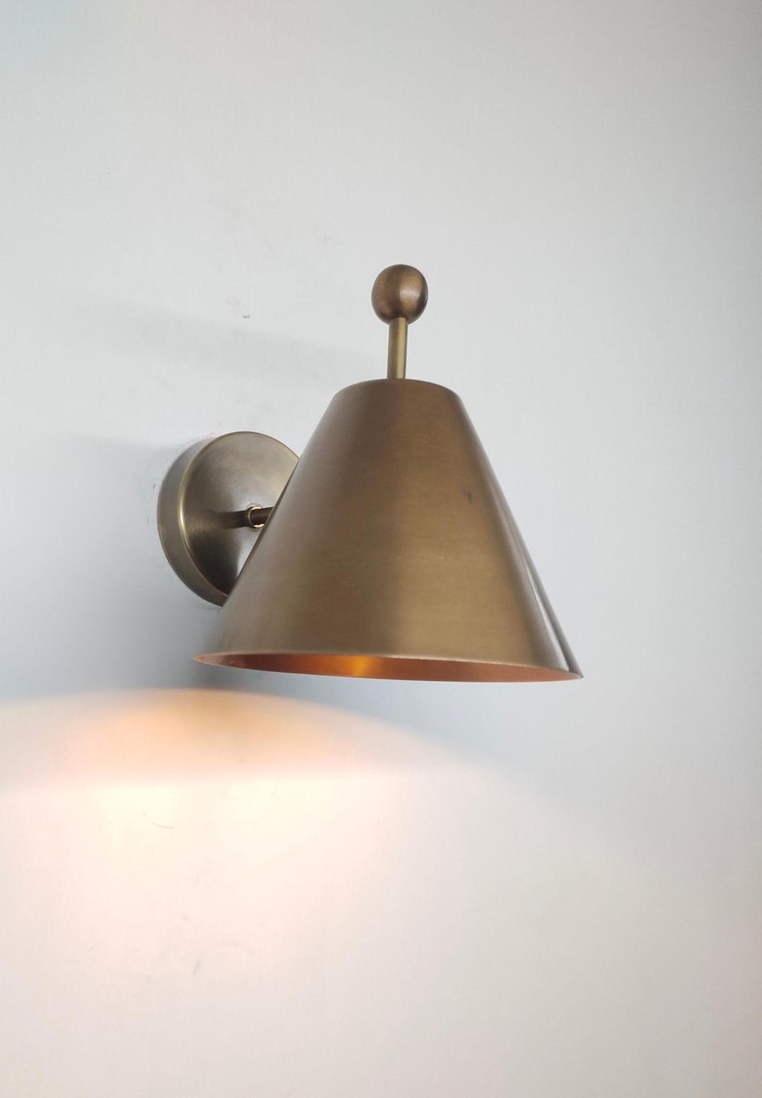 Modern Pivot Brass Cone Wall Sconce Light – Handmadewall Lamp | E14 ...
