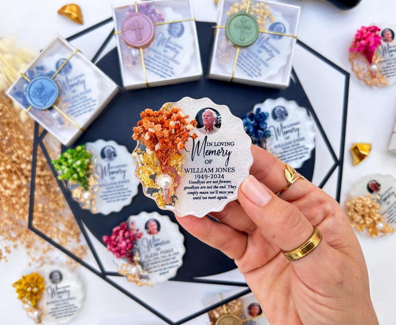 Funeral Favors for Guests: Custom Photo Fridge Magnet, Memorial Gift ...