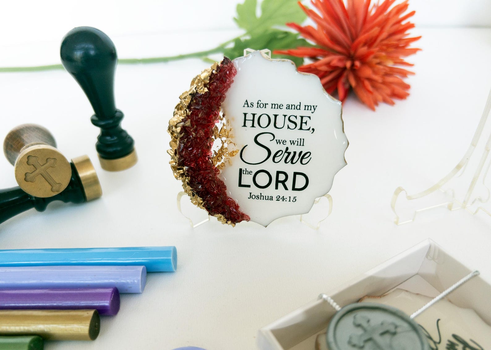 Personalized Christian Keepsake Gift: Bible Verse Epoxy Stand ...