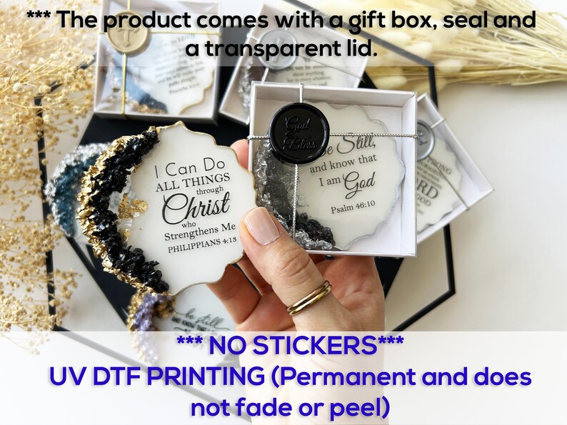 Personalized Christian Keepsake Gift: Bible Verse Epoxy Stand ...