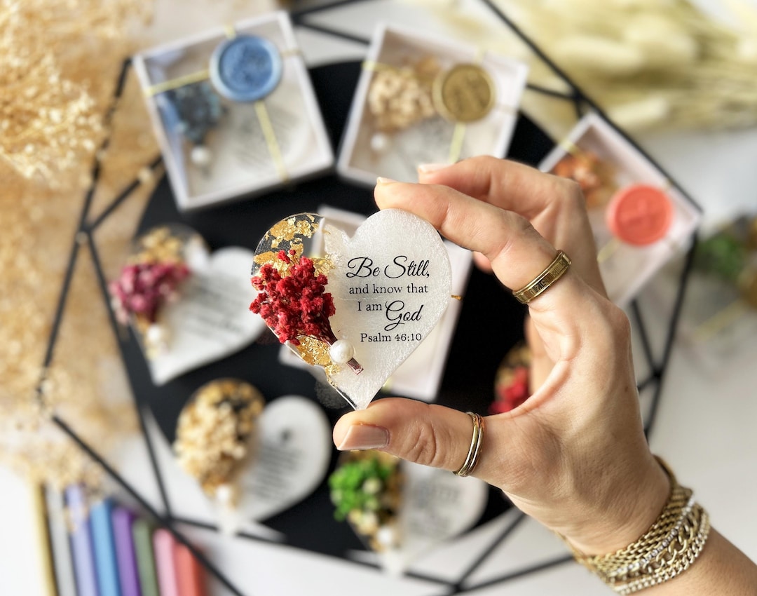 Christian Magnet Gifts: Epoxy Resin Heart Magnet, Religious Keepsake ...