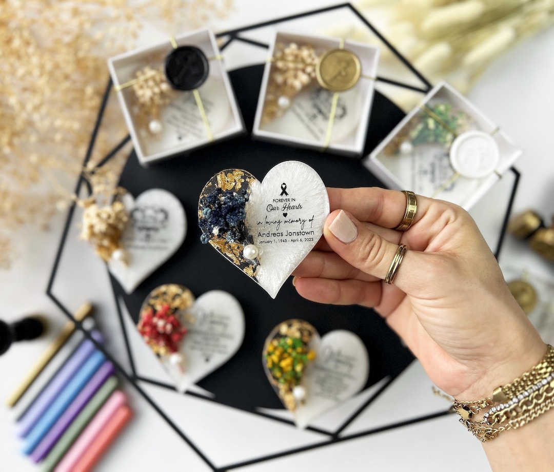Personalized Celebration of Life Magnet Favors: Epoxy Resin Keepsake ...