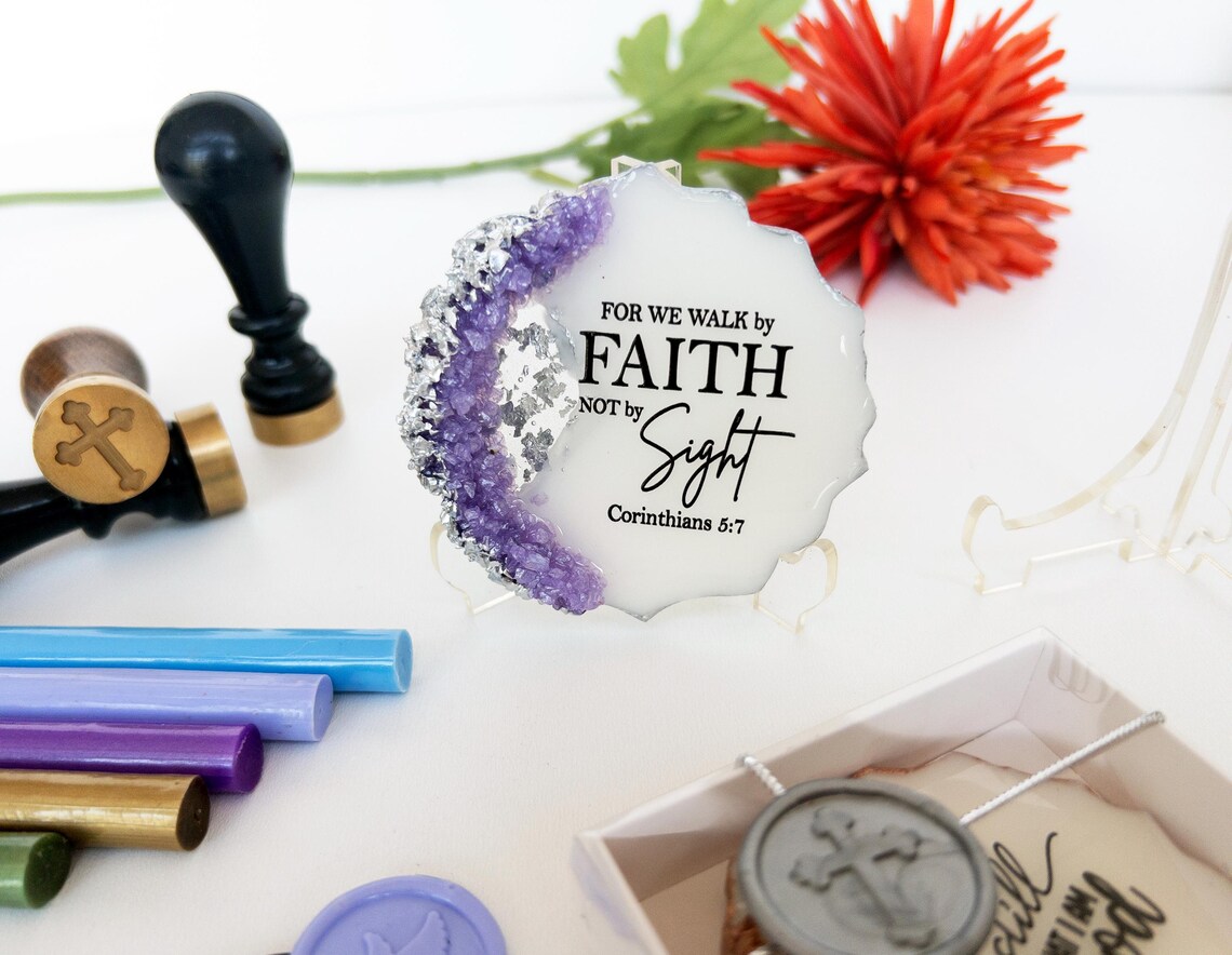 Personalized Christian Keepsake Gift: Bible Verse Epoxy Stand ...