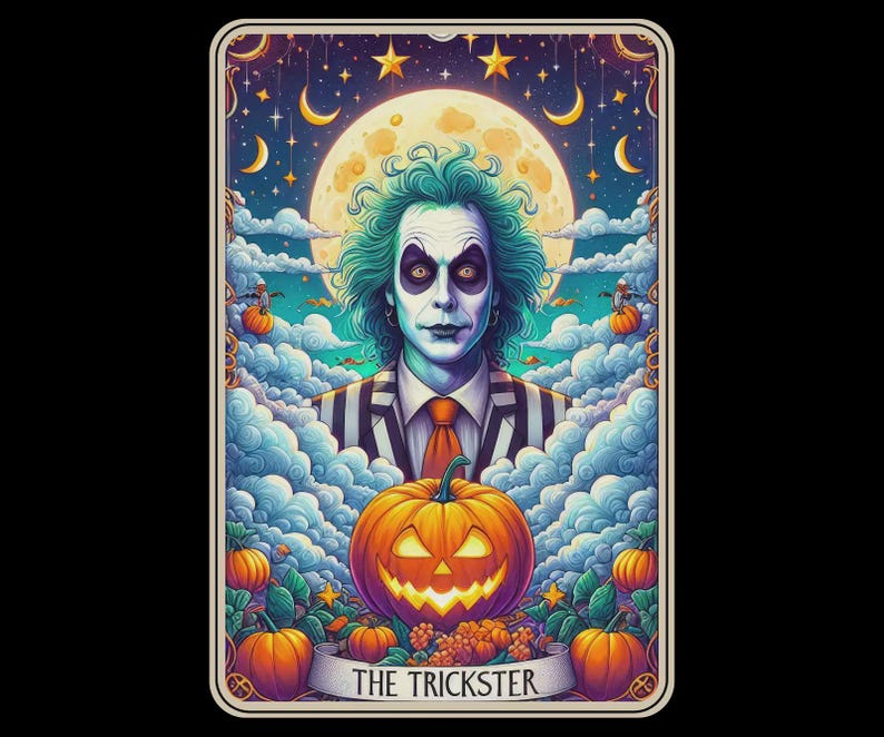 Beetlejuice Tarot Card “the Trickster” Digital Design | Halloween ...