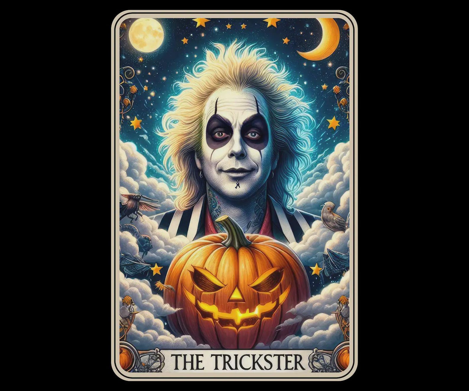Beetlejuice Tarot Card “the Trickster” Digital Design | Halloween ...