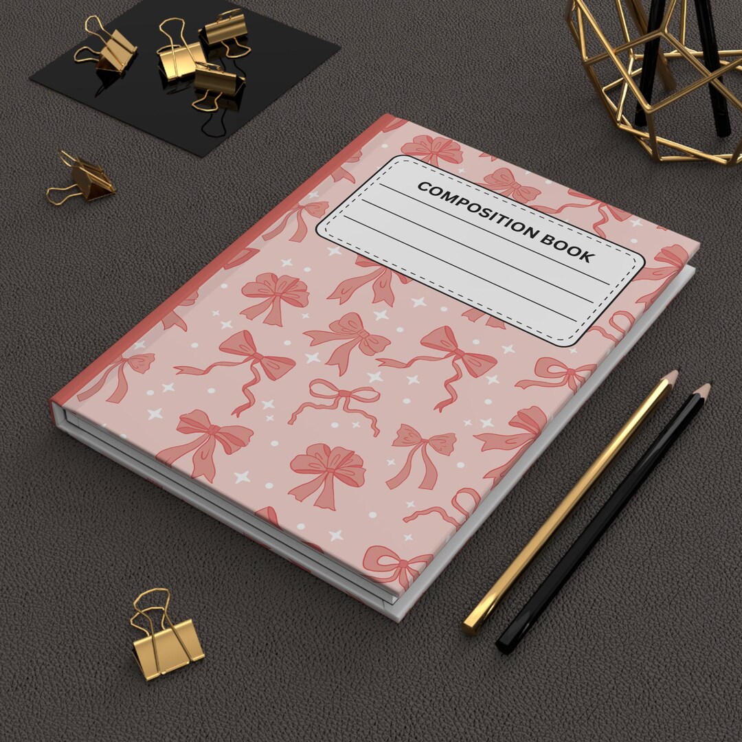 Pink Bow Pattern Hardcover | Composition Book Style - Etsy