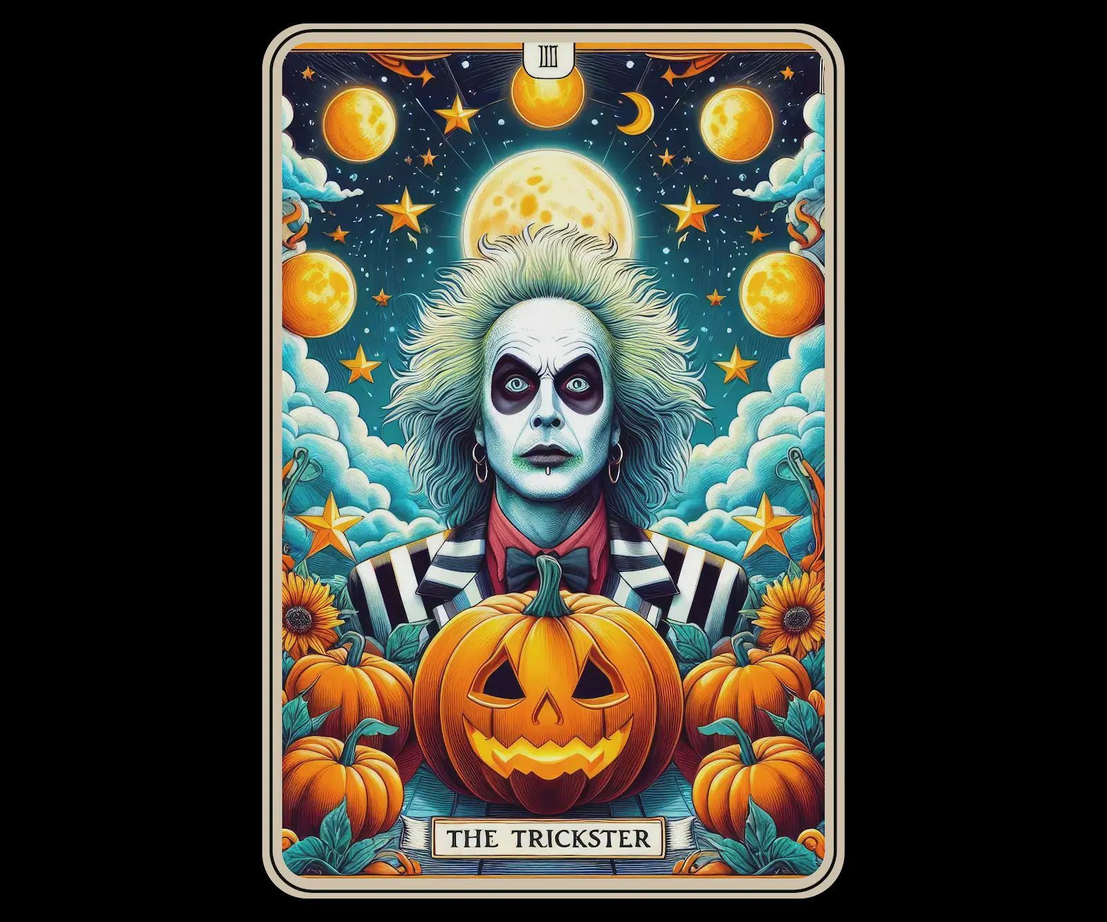 Beetlejuice Tarot Card “the Trickster” Digital Design | Halloween ...