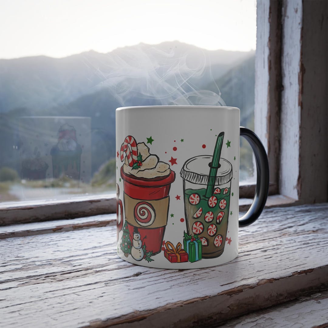 Holiday Hot Cocoa Pattern Mug | Color Changing Ceramic - Etsy
