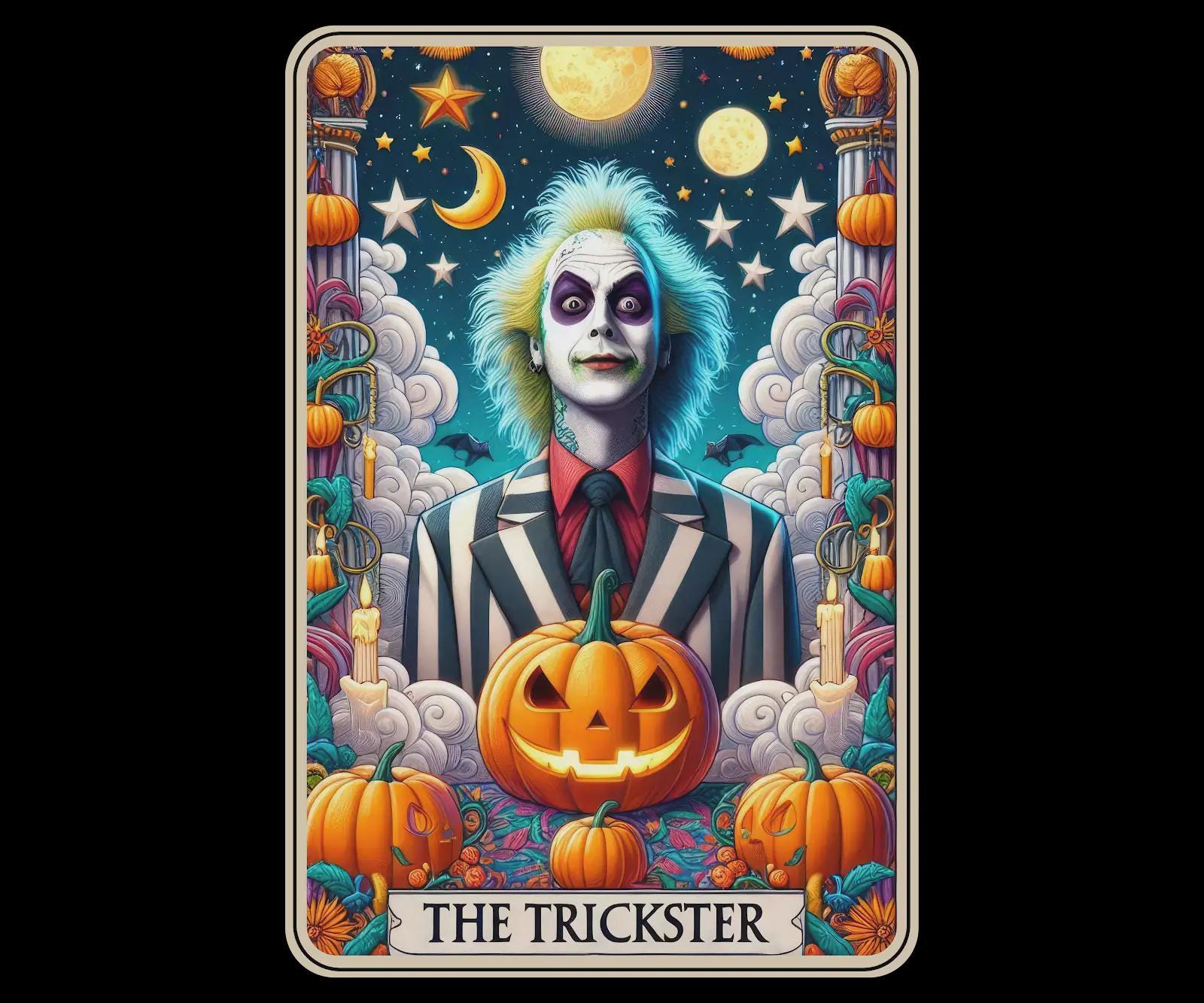 Beetlejuice Tarot Card “the Trickster” Digital Design | Halloween ...