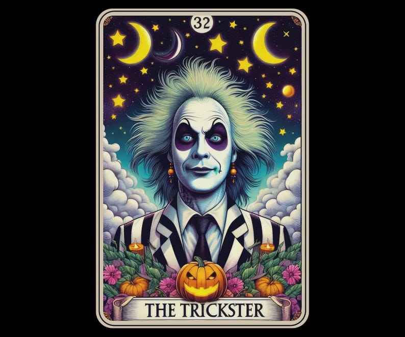 Beetlejuice Tarot Card “the Trickster” Digital Design | Halloween ...