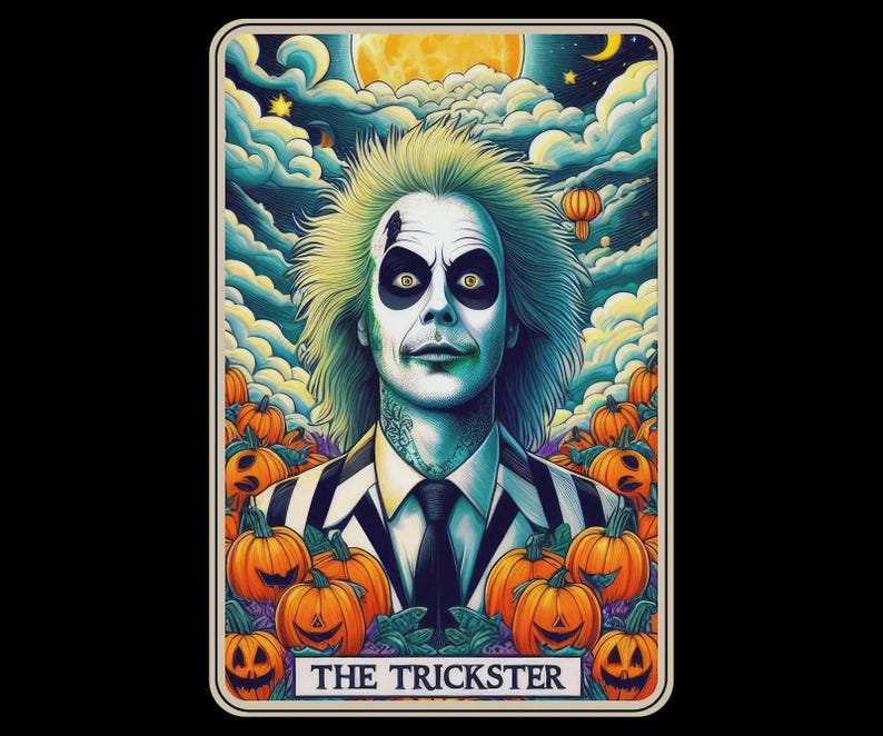 Beetlejuice Tarot Card “the Trickster” Digital Design | Halloween ...