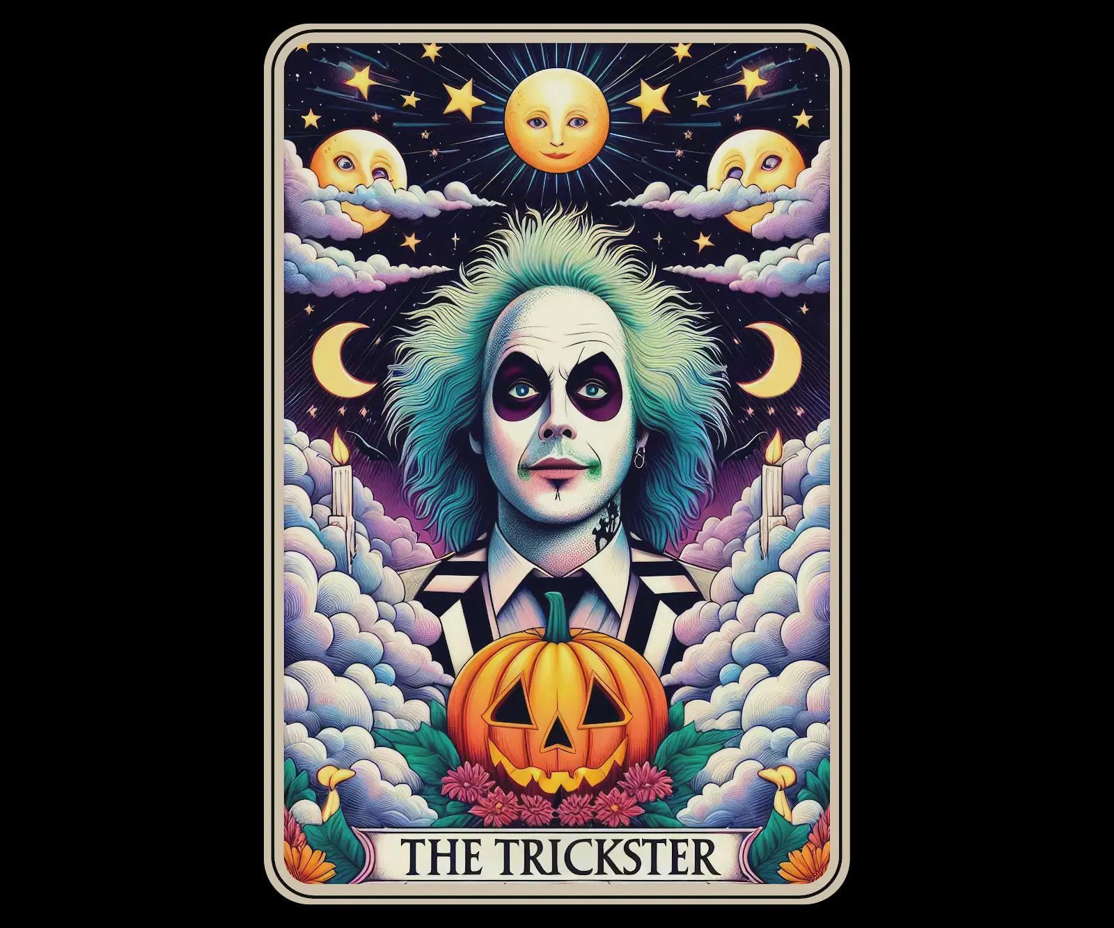 Beetlejuice Tarot Card “the Trickster” Digital Design | Halloween ...