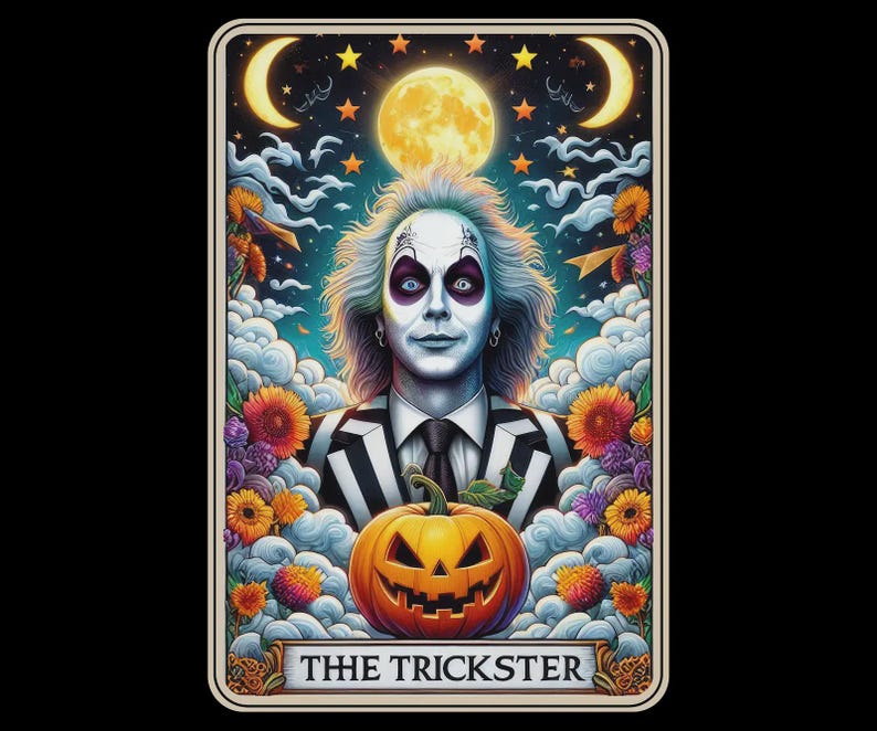 Beetlejuice Tarot Card “the Trickster” Digital Design | Halloween ...