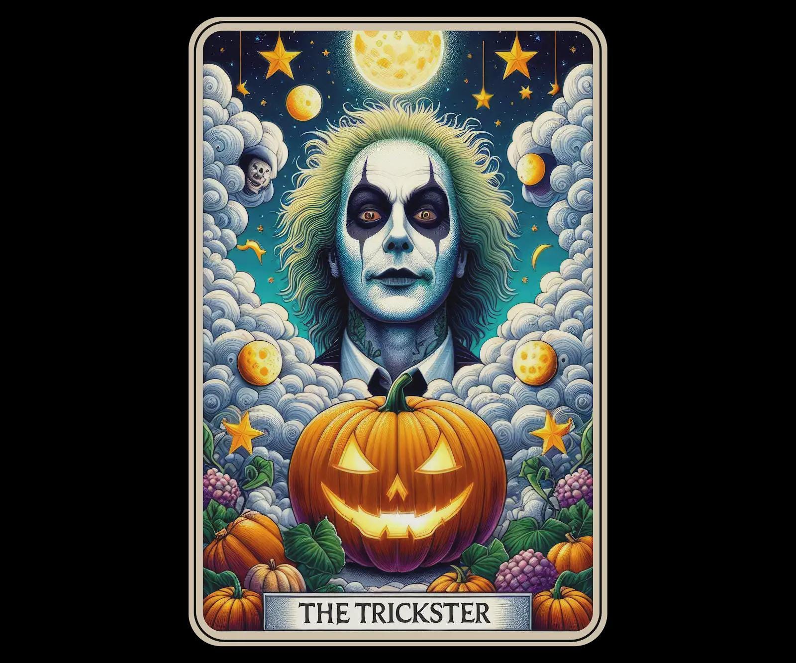 Beetlejuice Tarot Card “the Trickster” Digital Design | Halloween ...