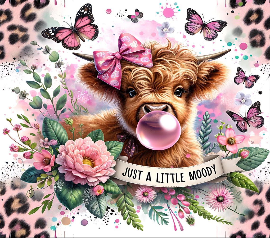 Coquette Highland Cow Tumbler Wraps - Etsy