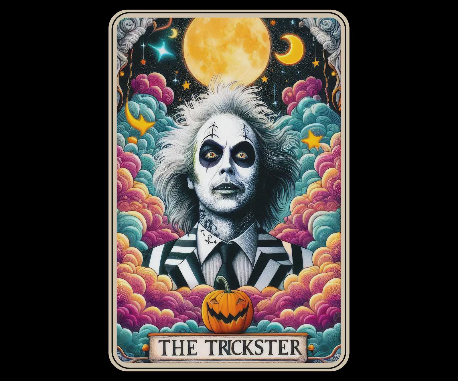 Beetlejuice Tarot Card “the Trickster” Digital Design | Halloween ...