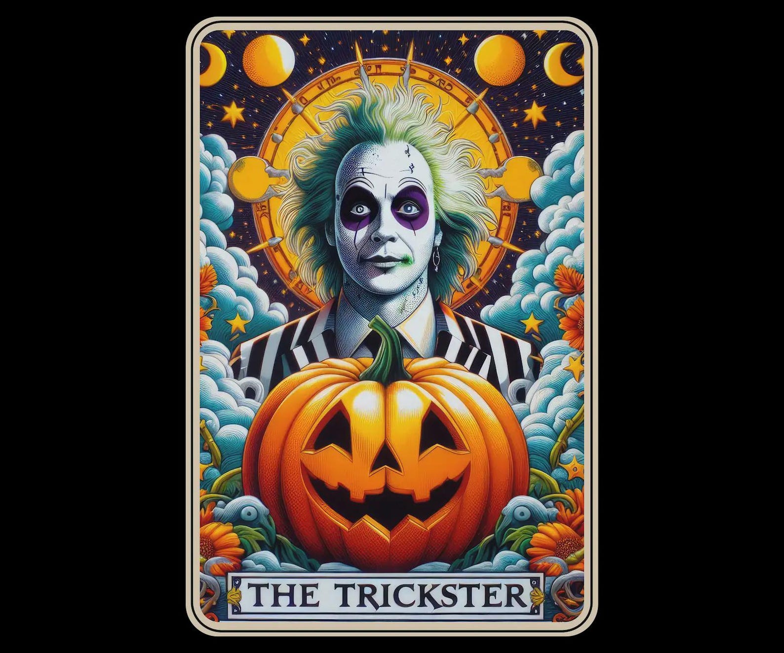Beetlejuice Tarot Card “the Trickster” Digital Design | Halloween ...