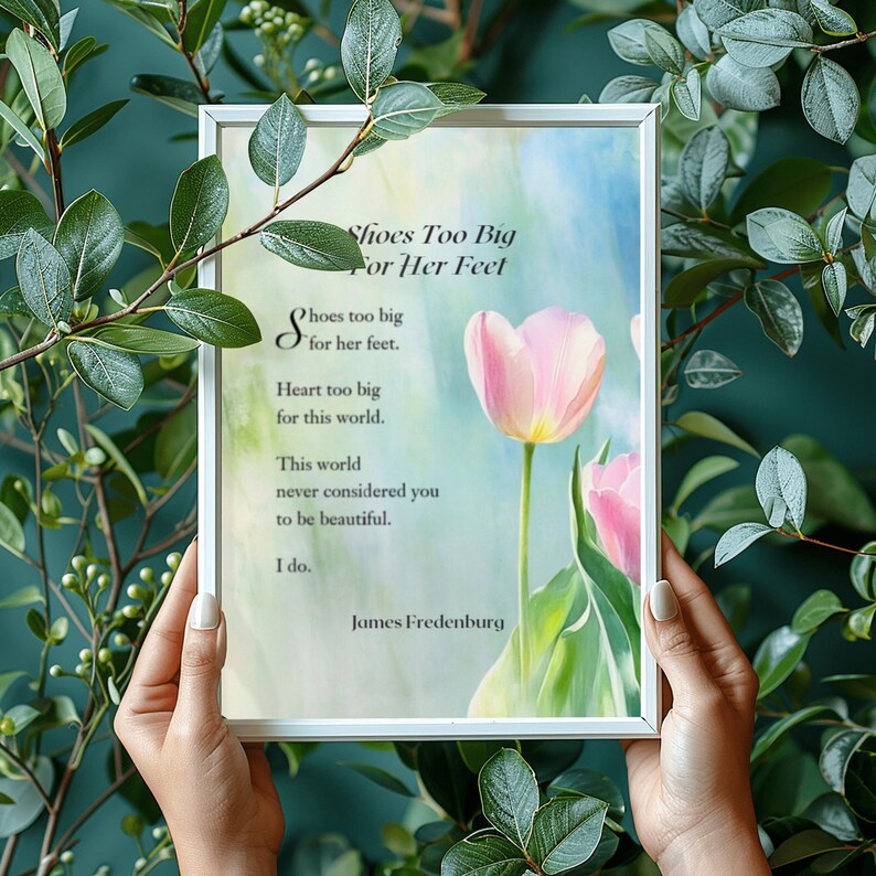 Shoes Too Big for Her Feet | Instant Download | Elegant Poetry Art ...