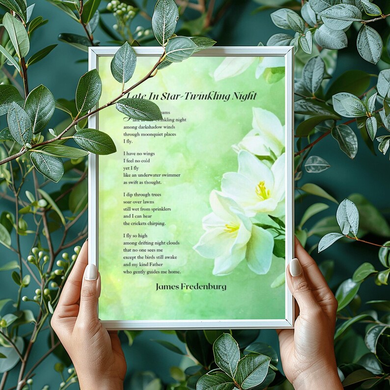 Late in Star-twinkling Night | Instant Download | Elegant Poetry Art ...